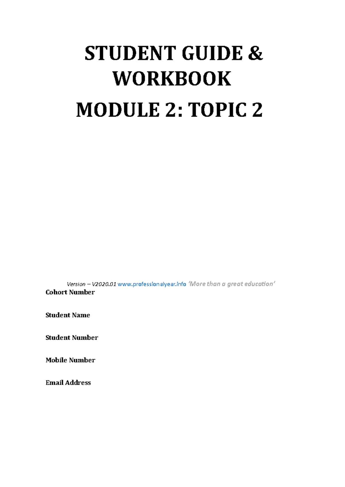 Topic 2 Workbook - Office Politics and Conflict Resolution - STUDENT ...