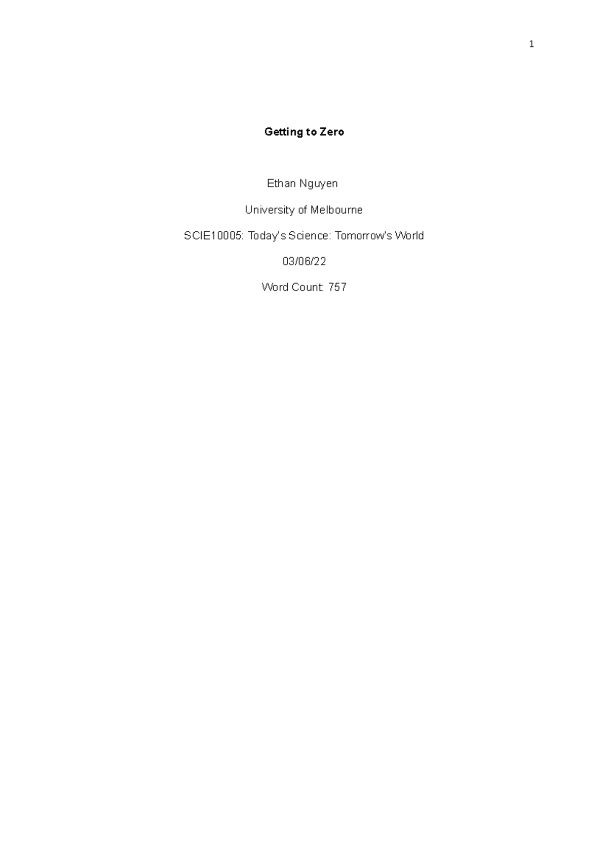 Getting to Zero - asdmnbdsakjfbas,kjdfbdf - Getting to Zero Ethan ...