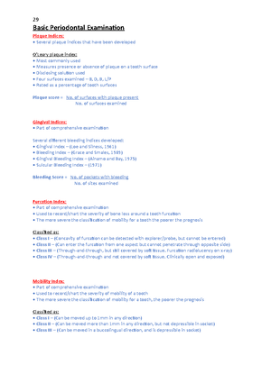 Basic Perio exam - 29 Basic Periodontal Examination Plaque Indices ...