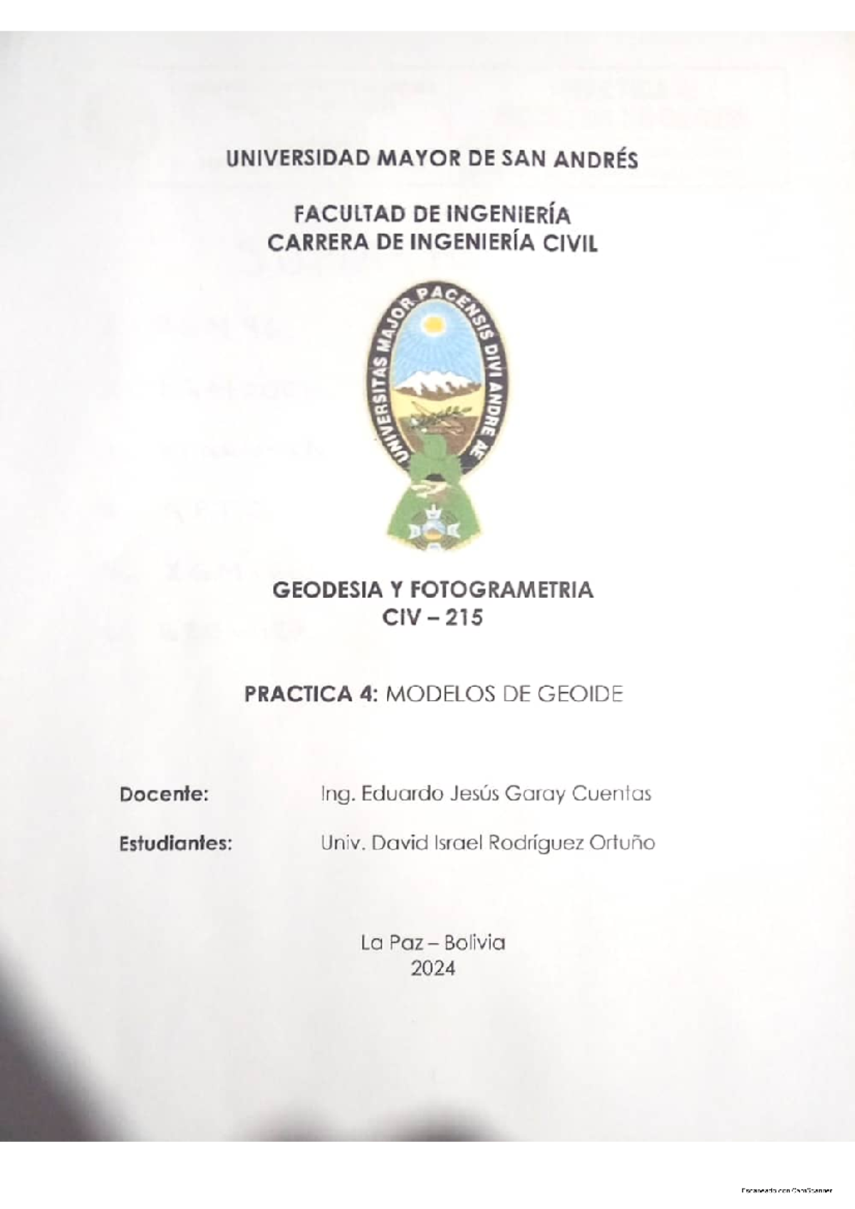 PRACTICA 4 MODELOS DE GEOIDE - Geodesia y Fotogrametría - Studocu