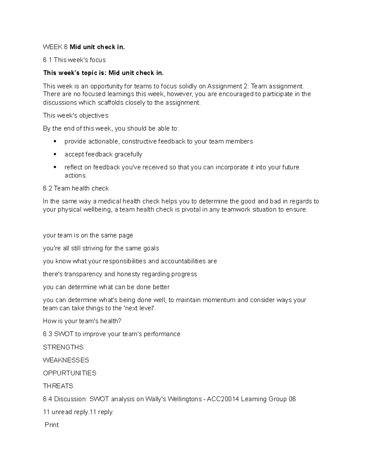 WEEK 6 Mid unit check in - LEARNING MATERIALS, PRAC QUESTIONS & ANSWERS ...