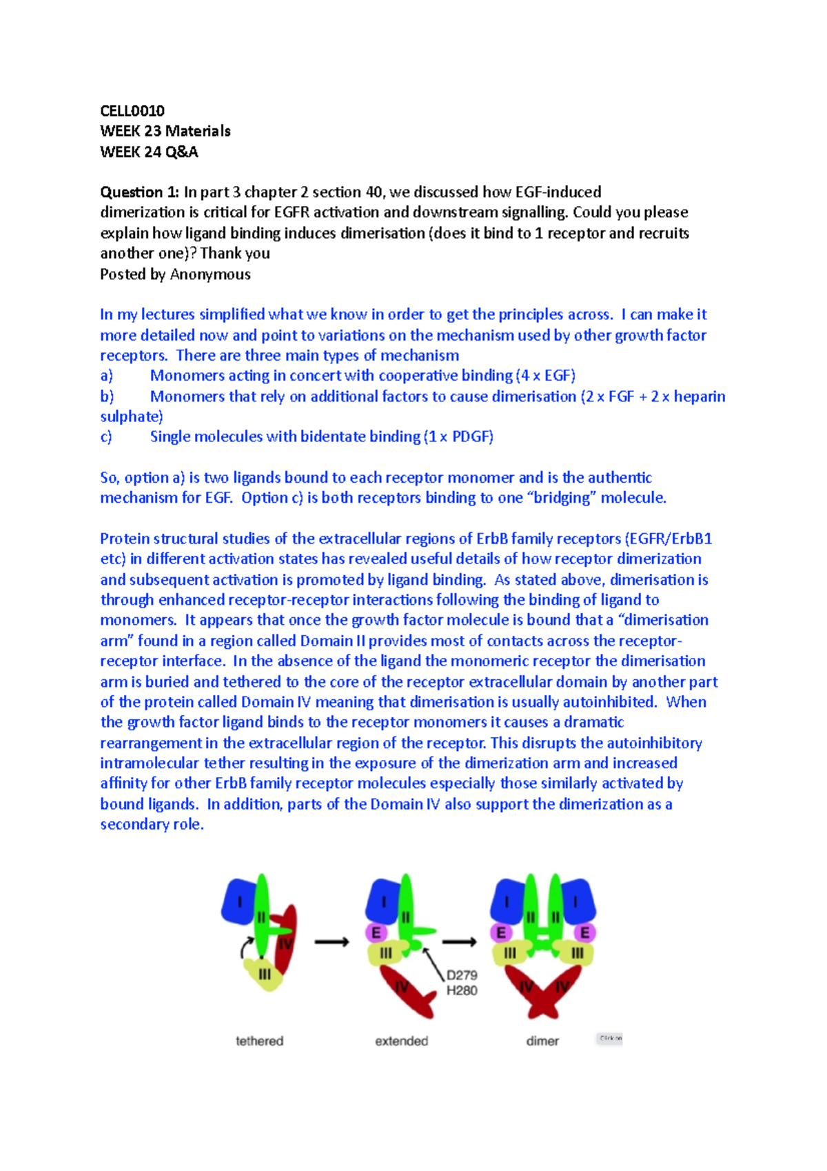QA session Wk24 for Wk23 - CELL WEEK 23 Materials WEEK 24 Q&A Question ...