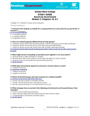 American Government Ch. 1-3 Study Guide - OpenStax American Government ...