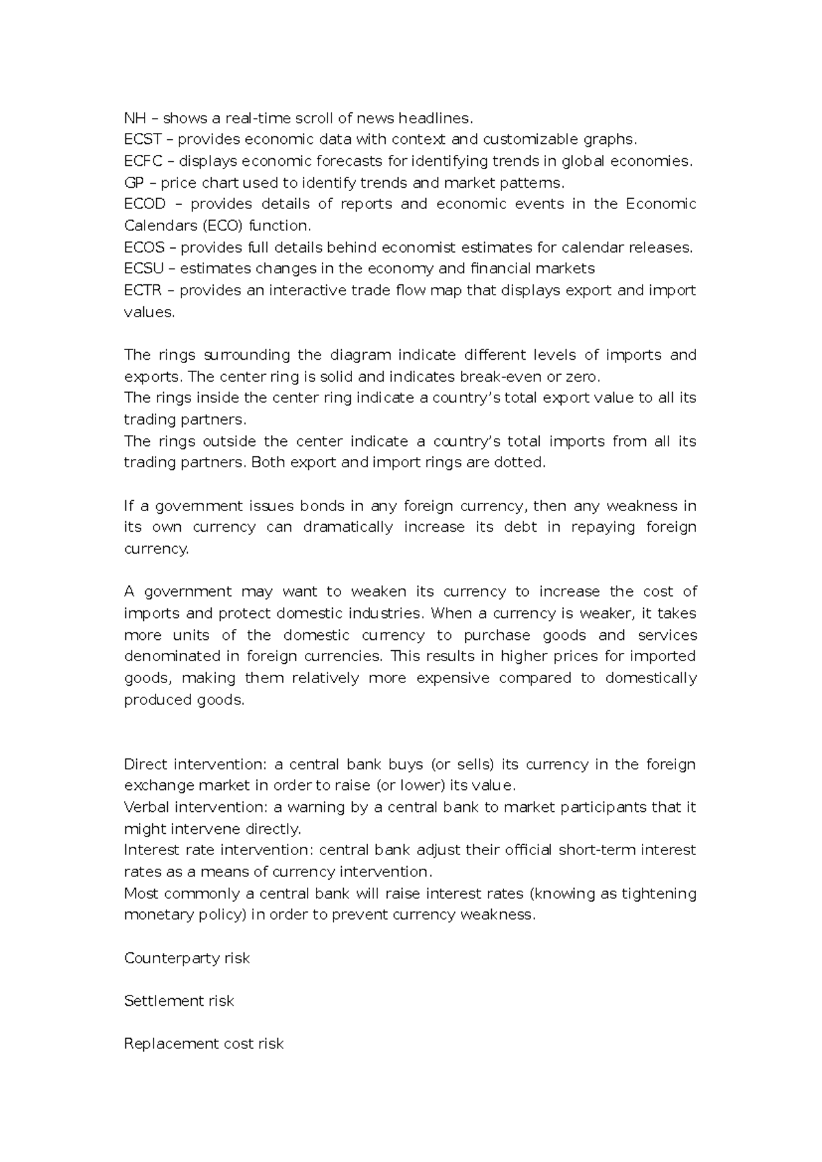 BBG Functions - NH – shows a real-time scroll of news headlines. ECST ...