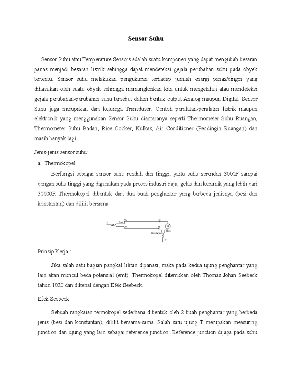 Sensor Suhu - Sensor Suhu Sensor Suhu atau Temperature Sensors adalah ...