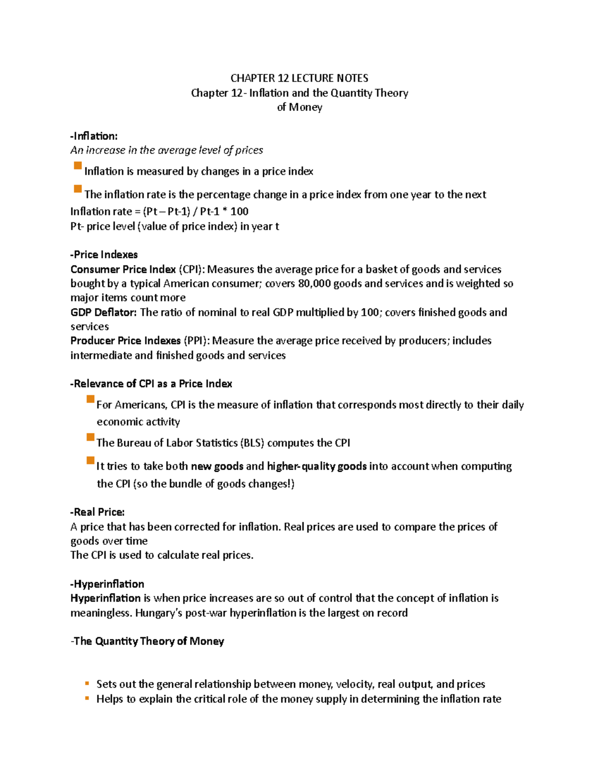 Chapter 12 Lecture Notes - CHAPTER 12 LECTURE NOTES Chapter 12 ...