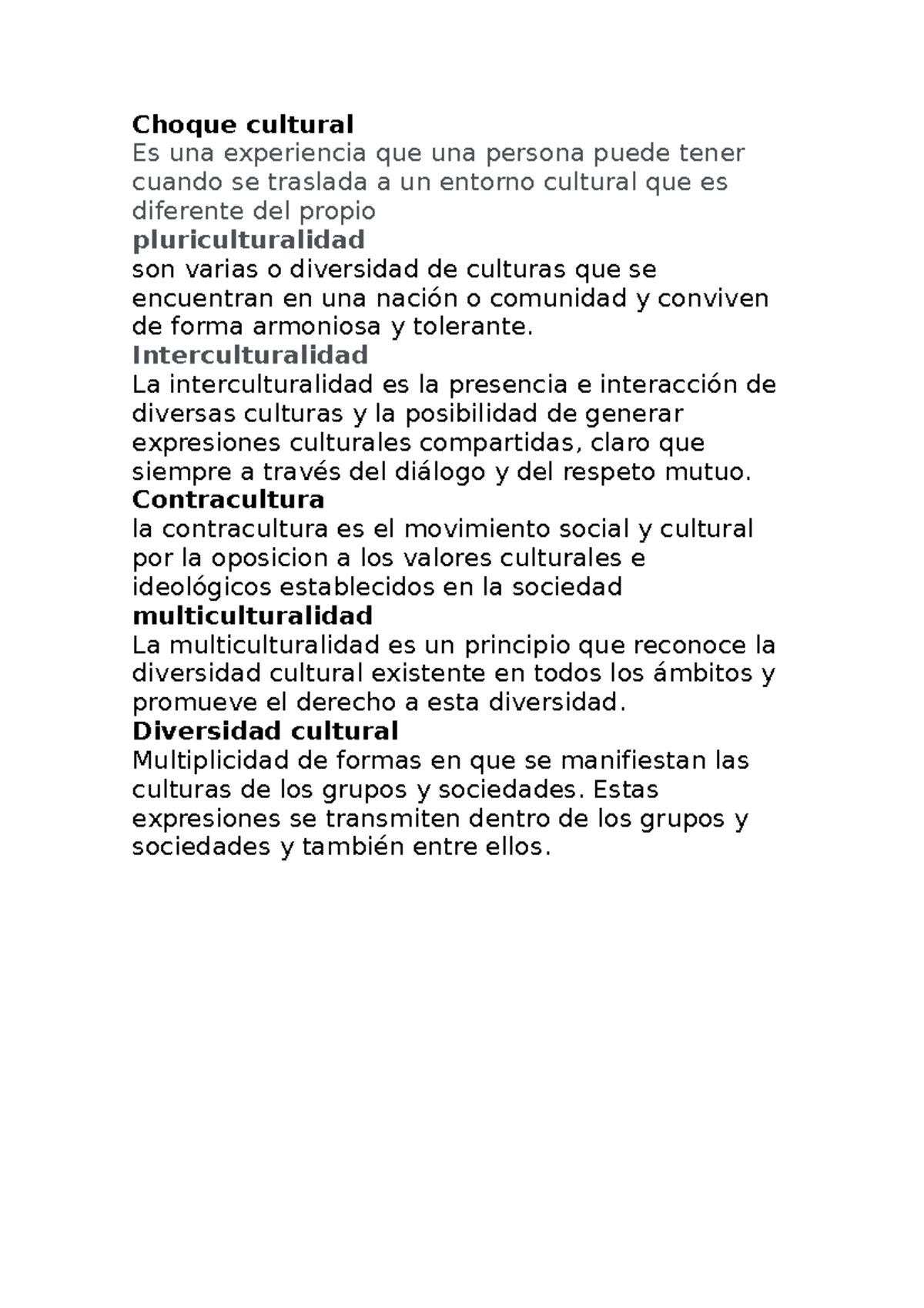 Choque cultural - fbvdbfd - Choque cultural Es una experiencia que una ...