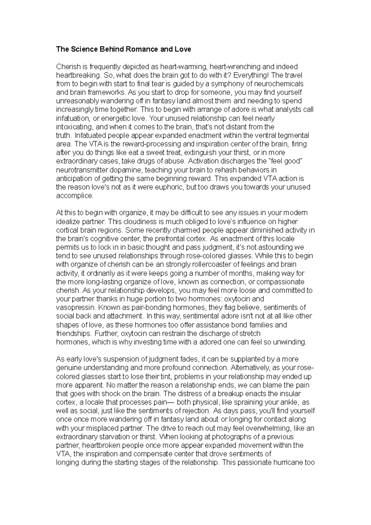 The Science Behind Romance and Love - The Science Behind Romance and ...