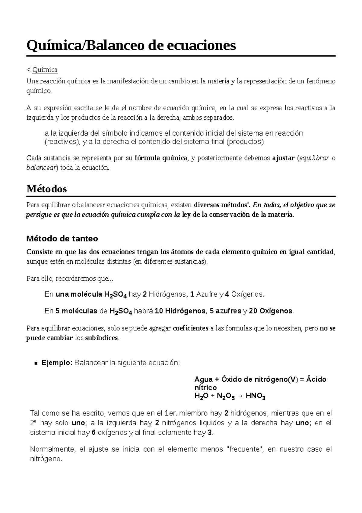 446615423 Quimica Balanceo de ecuaciones pdf - Química/Balanceo de ...