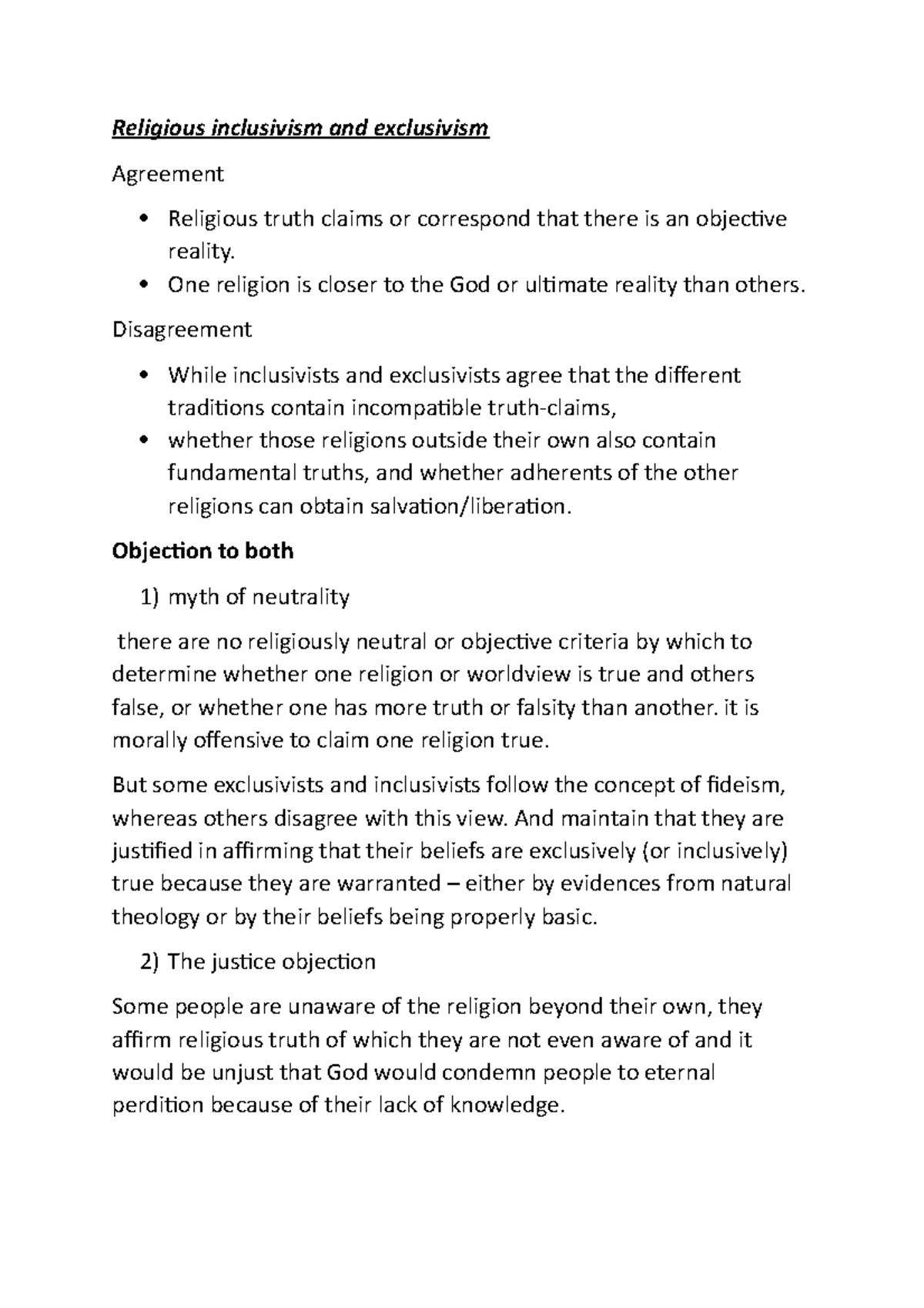 Religious inclusivism and exclusivism - Religious inclusivism and ...