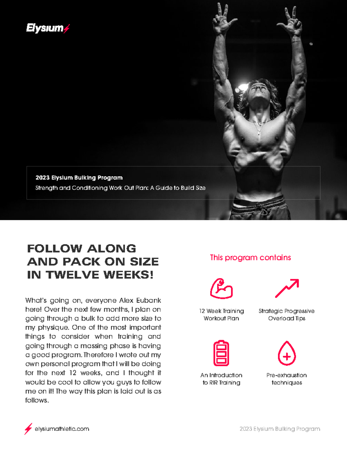 Elysium Bulking Program - Final 2 - 2023 Elysium Bulking Program Strength and Conditioning Work ...