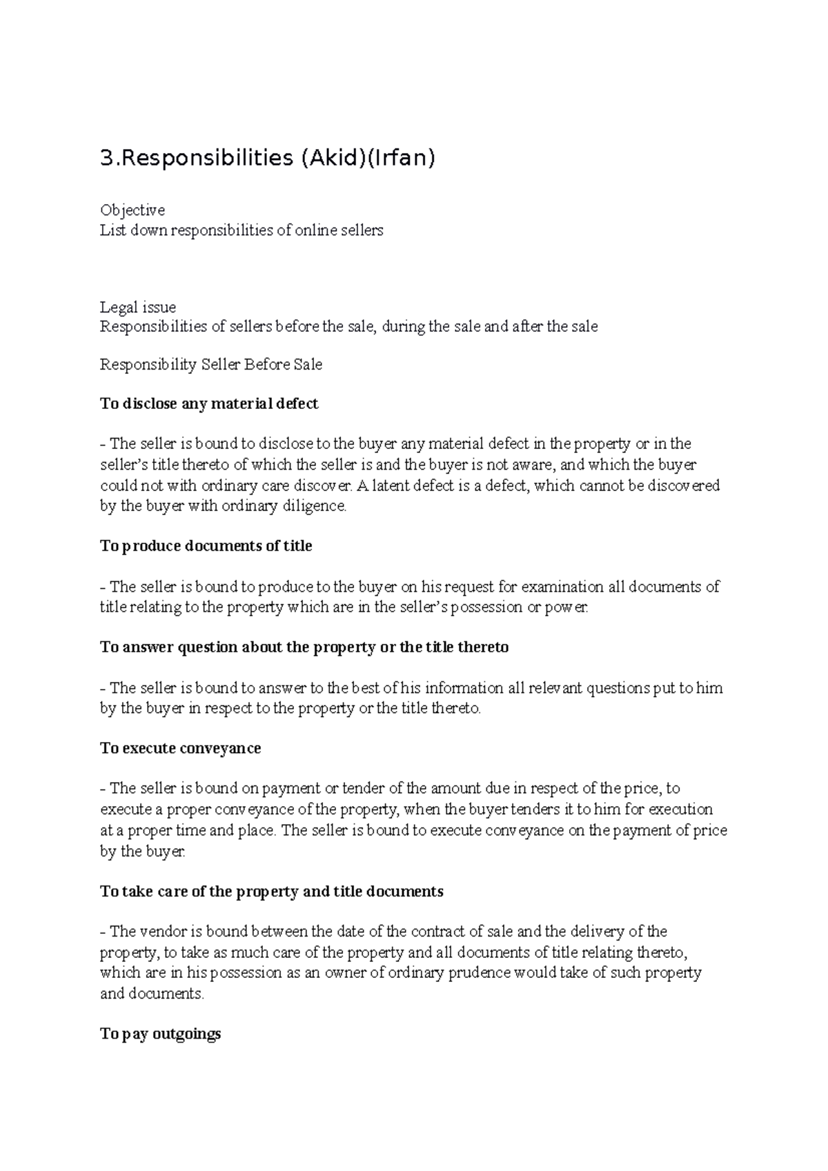 Assignment 2 LAW 035 LAST ONE - 3 (Akid)(Irfan) Objective List down ...