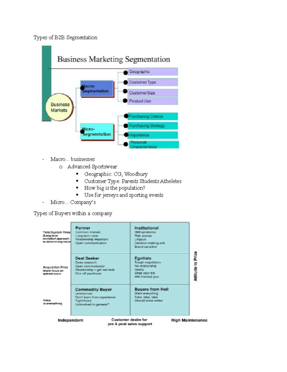 B2B Segmentation - Prof. Vuolo - Types of B2B Segmentation Macro ...