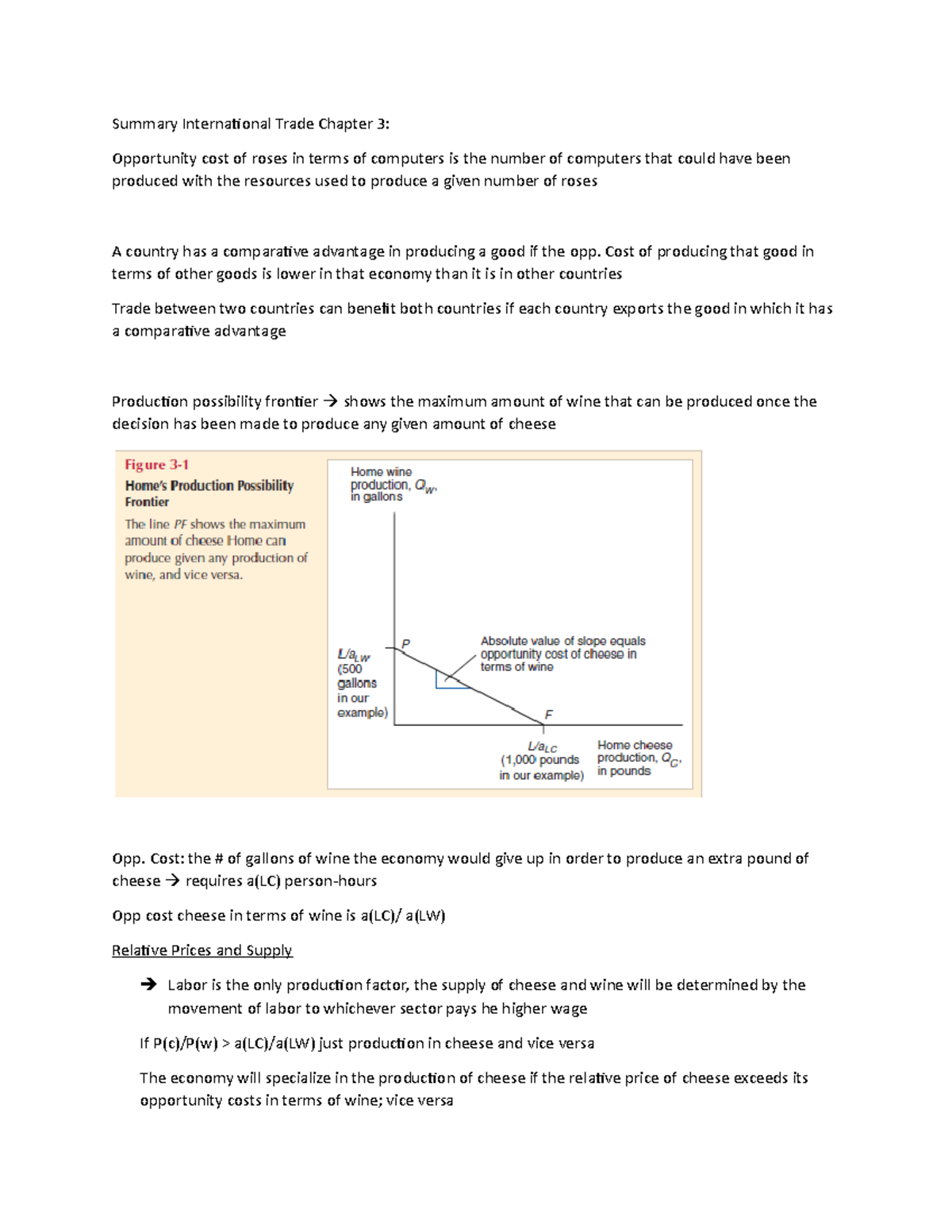 Chapter 3 Summary International Trade for ECO - Summary International ...