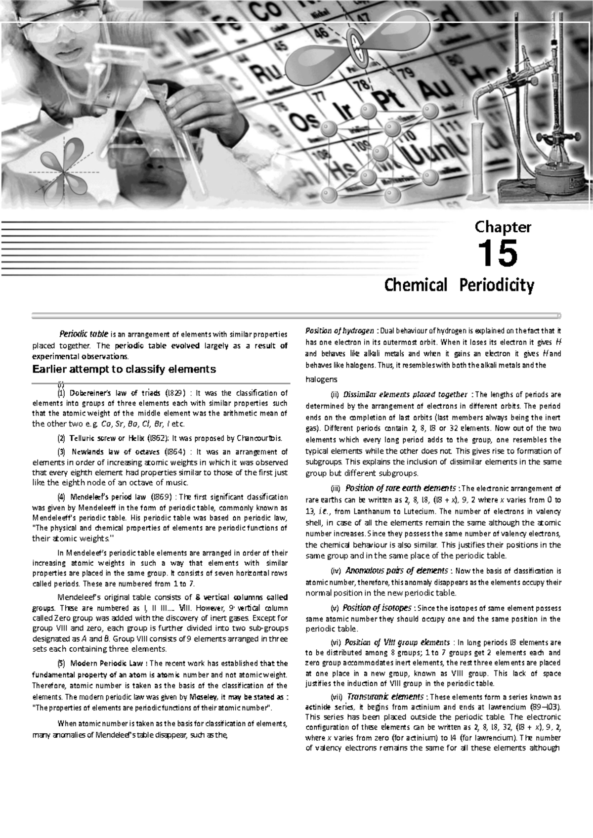 Chemical Periodicity Chemistry Notes - Chapter 15 Chemical Periodicity ...