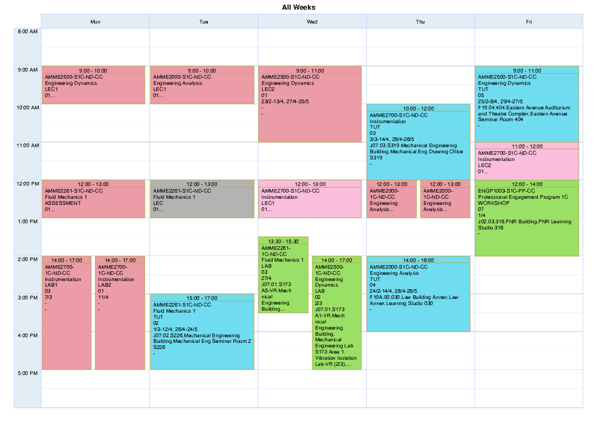 2022 Timetable For the lols - Mon Tue Wed Thu Fri 8:00 AM 9:00 AM 10:00 ...