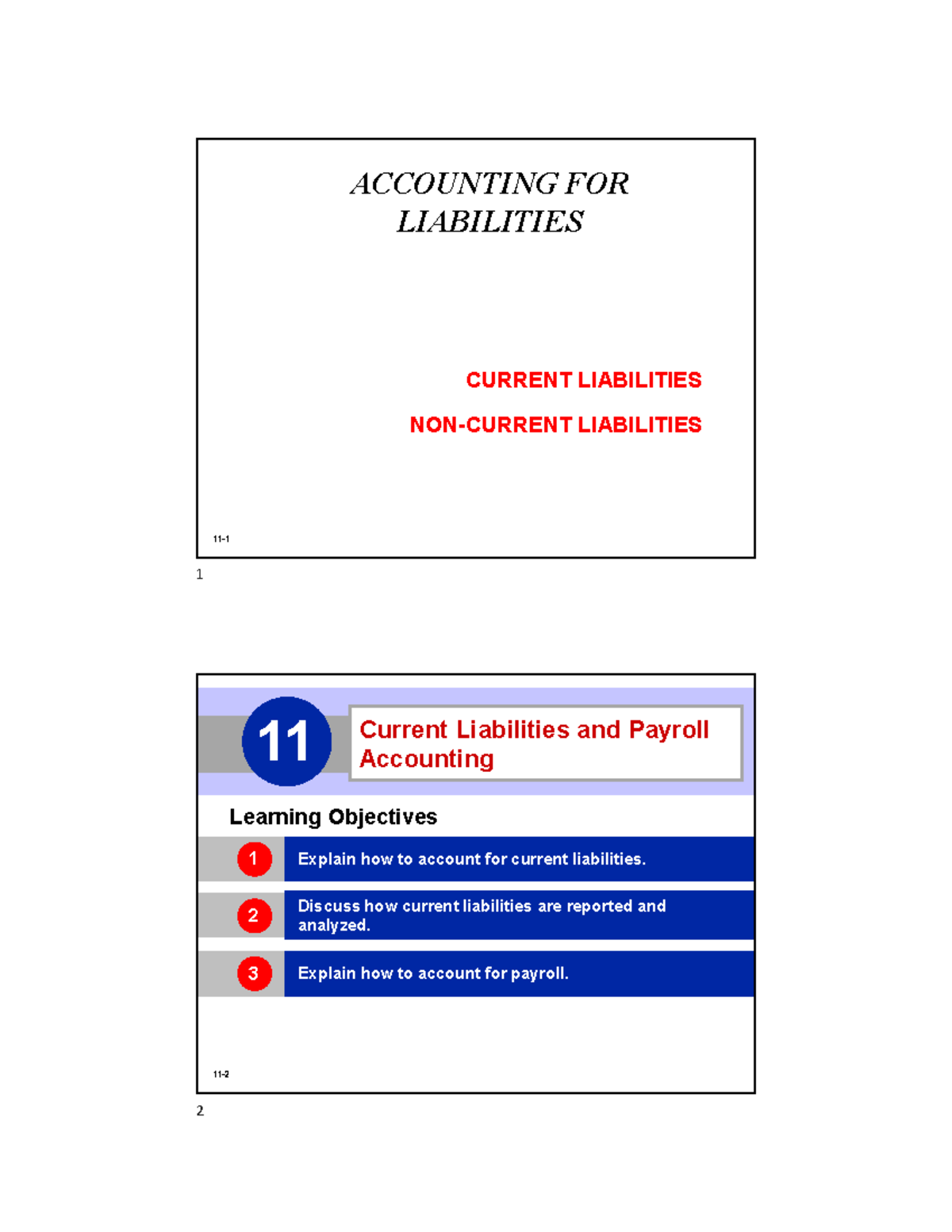 Chapter 1115 Liabilities - 11- ACCOUNTING FOR LIABILITIES CURRENT LIABILITIES NON-CURRENT - Studocu