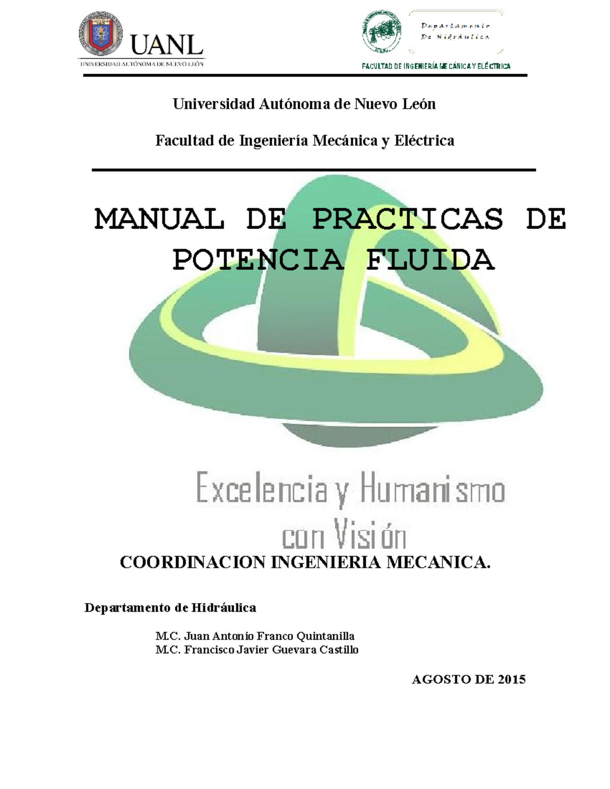 857 Laboratorio DE Potencia Fluida - MANUAL DE PRACTICAS DE POTENCIA FLUIDA Universidad Autónoma ...