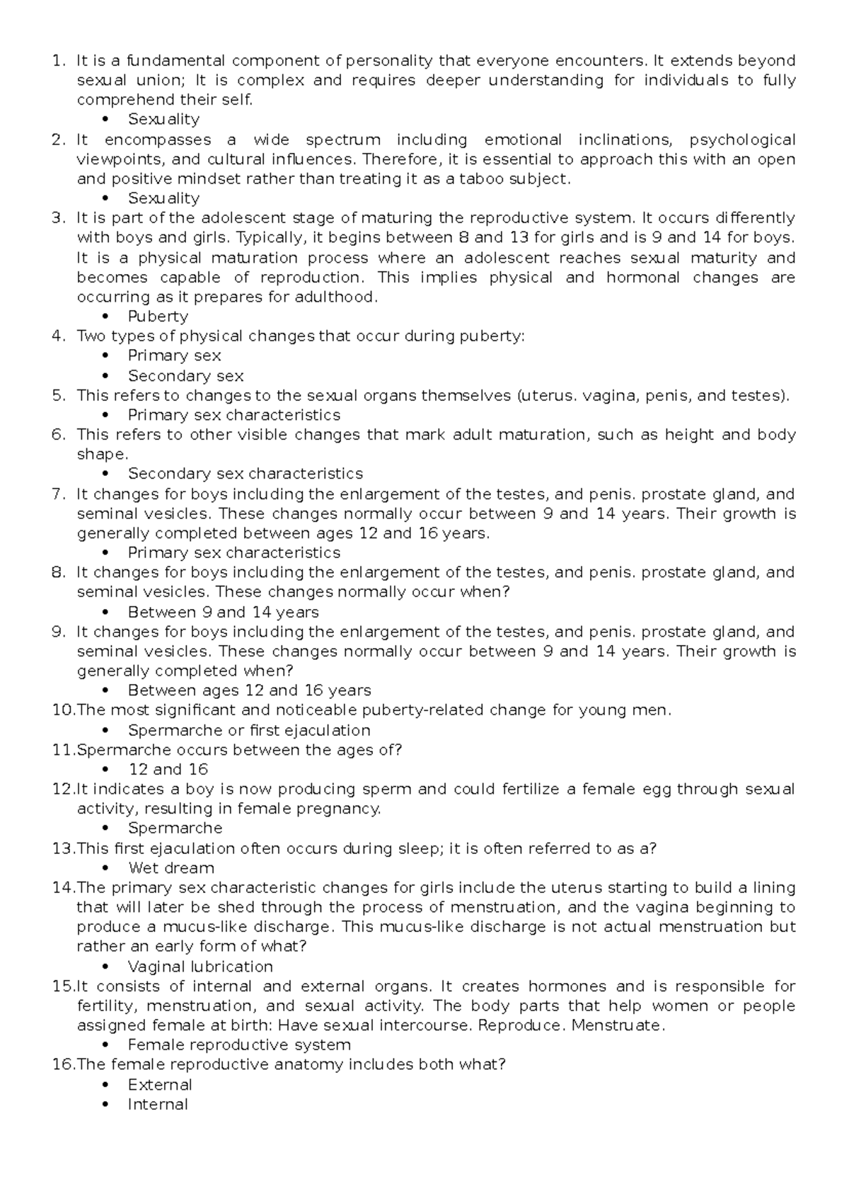 Sexual Self Lecture Notes It Is A Fundamental Component Of Personality That Everyone 