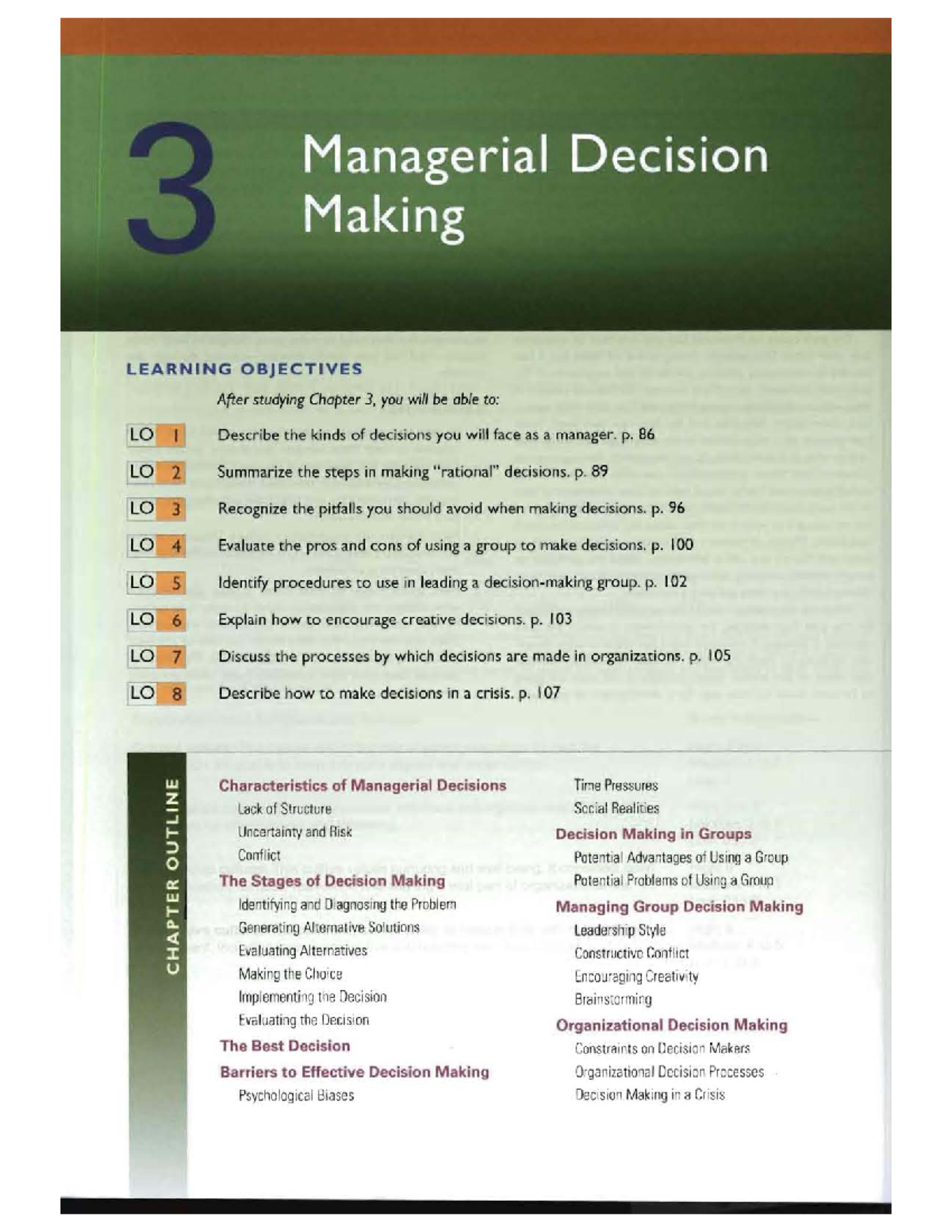Chapter 3 - MGMT CH3 MATERIAL - LEARNING OBJECTIVES After study ing ...