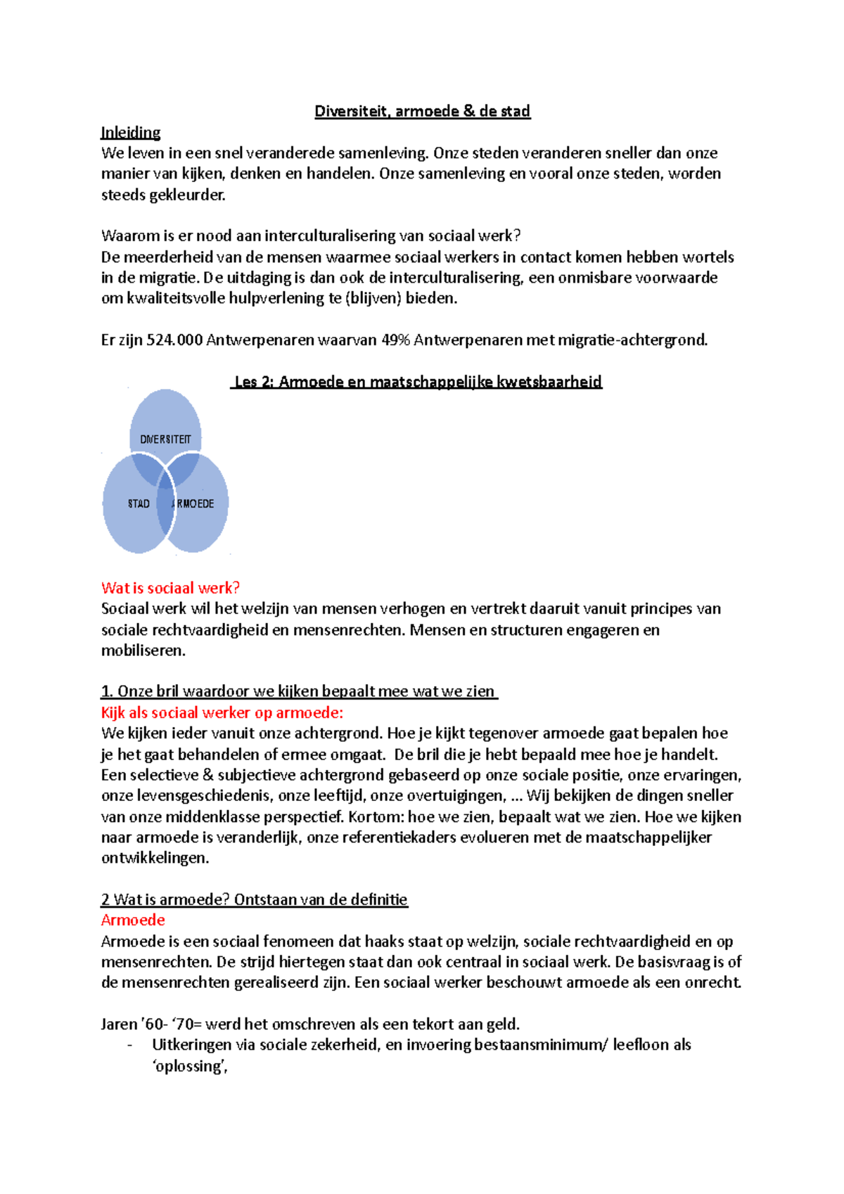 Divas - Diversiteit en armoede in de stad I - Diversiteit, armoede & de stad Inleiding We leven ...