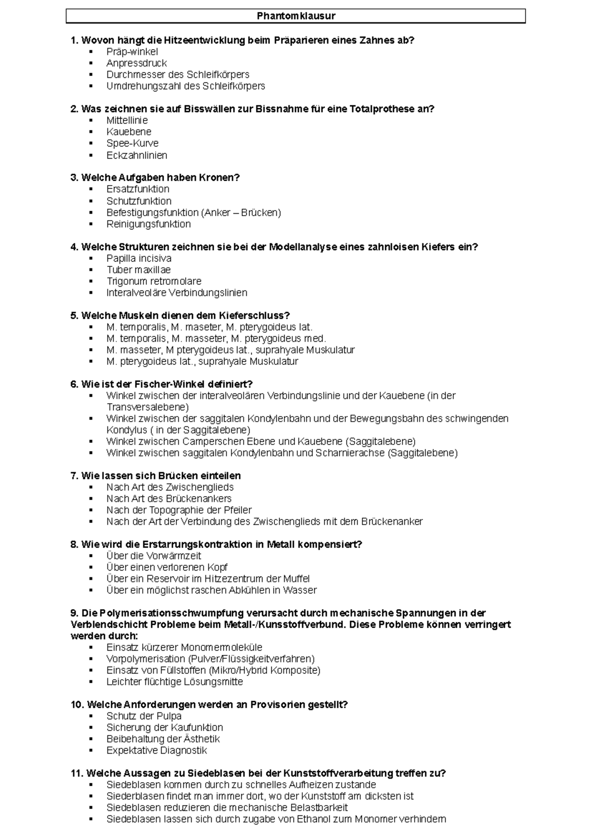 Klausur 20 Juli Sommersemester 2016, Fragen und Antworten - Phantomklausur Wovon hängt die - Studocu