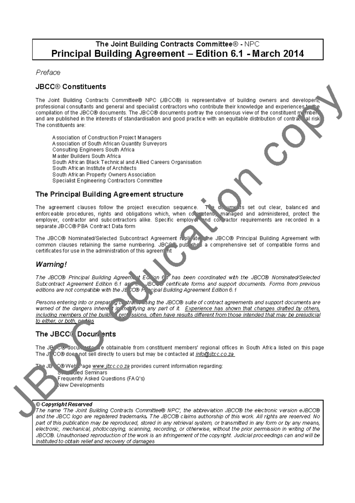 JBCC PBA6.1-Text 2014-03education - The Joint Building Contracts ...
