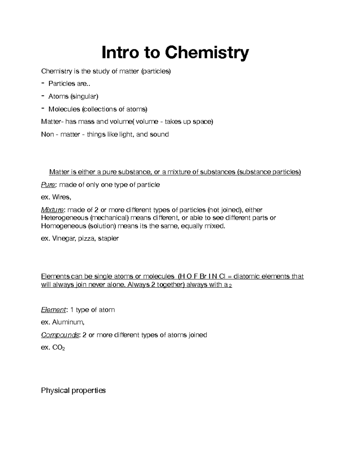 Basic Chemistry grade 10 - Intro to Chemistry Chemistry is the study of ...