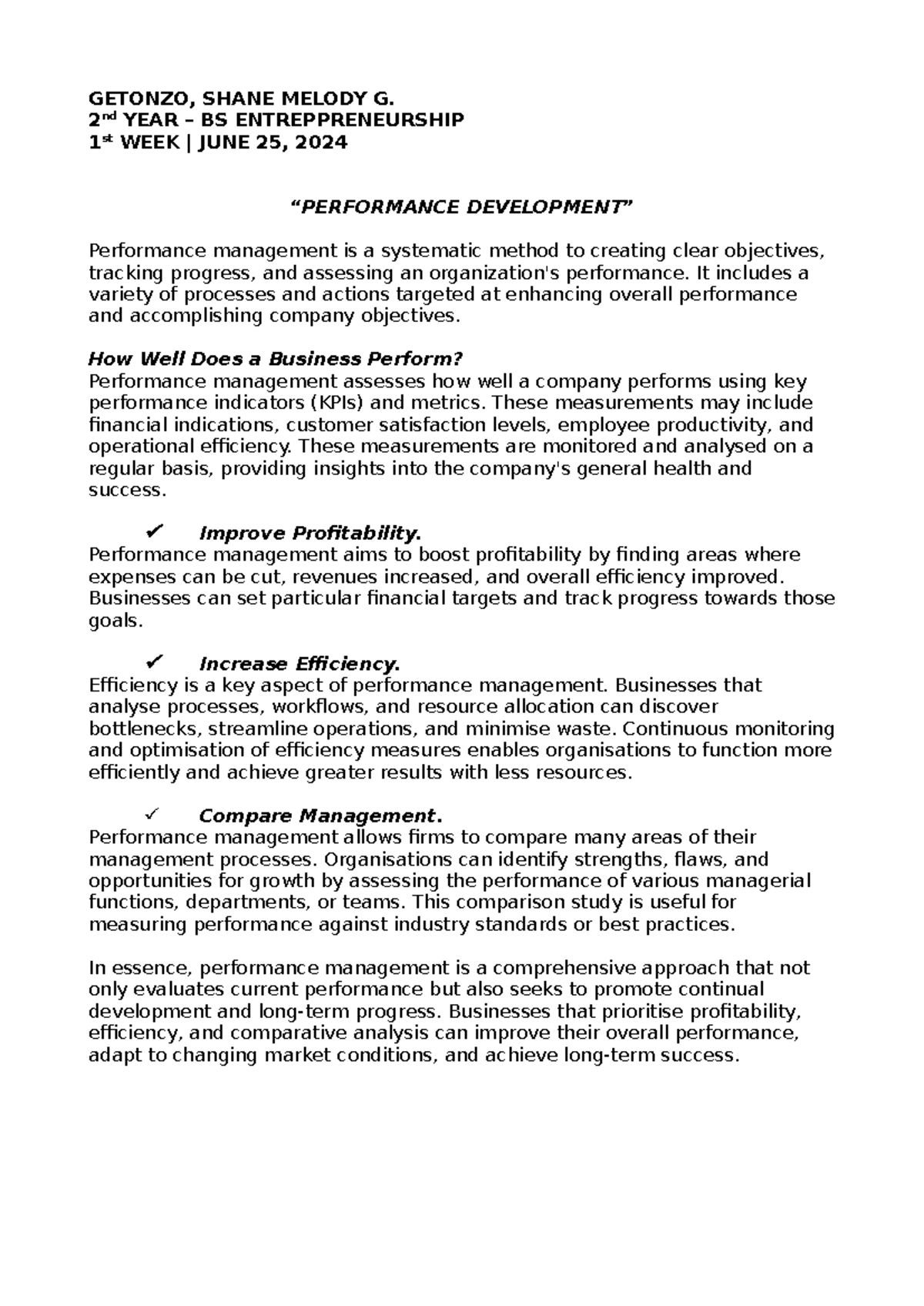Reflection Paper 1 - ... - GETONZO, SHANE MELODY G. 2 nd YEAR – BS ...
