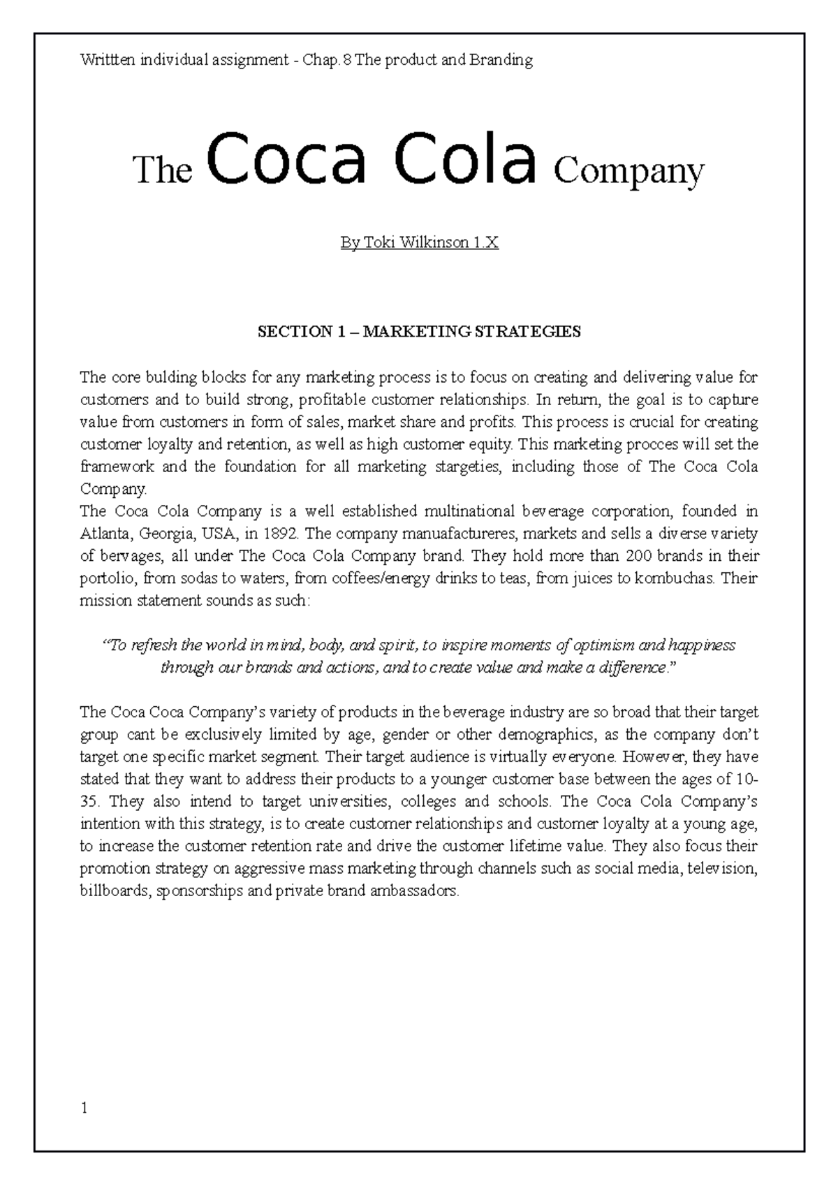 Marketing coca cola - Karakter 10 - The Coca Cola Company By Toki ...