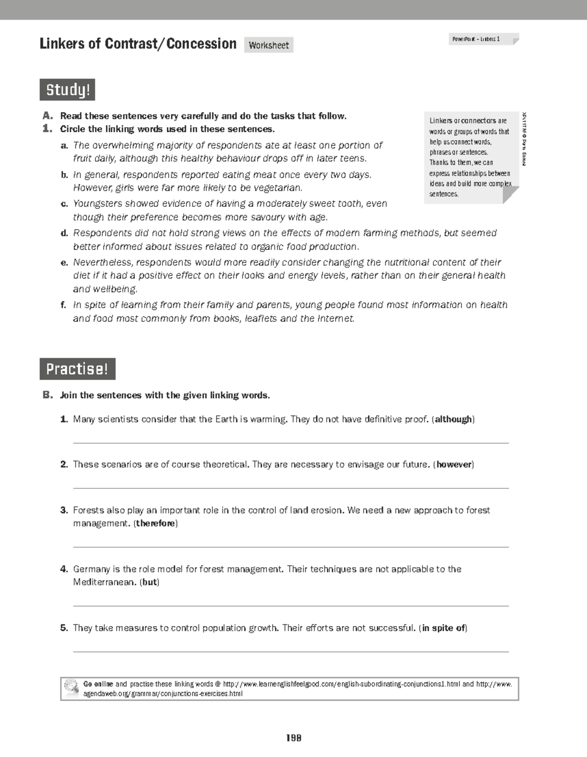 Concession Clauses - 198 Study! A. Read these sentences very carefully ...