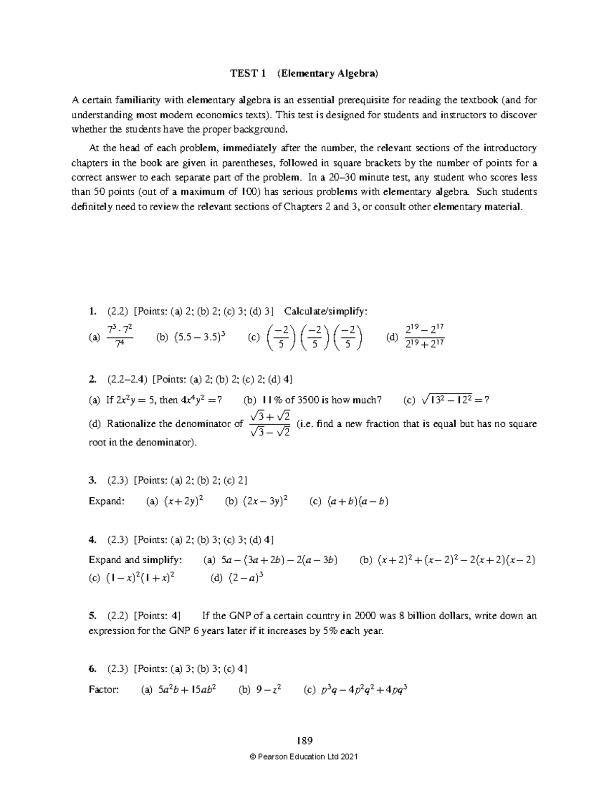 Test1 220808 145733 - Test to practice on - TEST 1 (Elementary Algebra ...