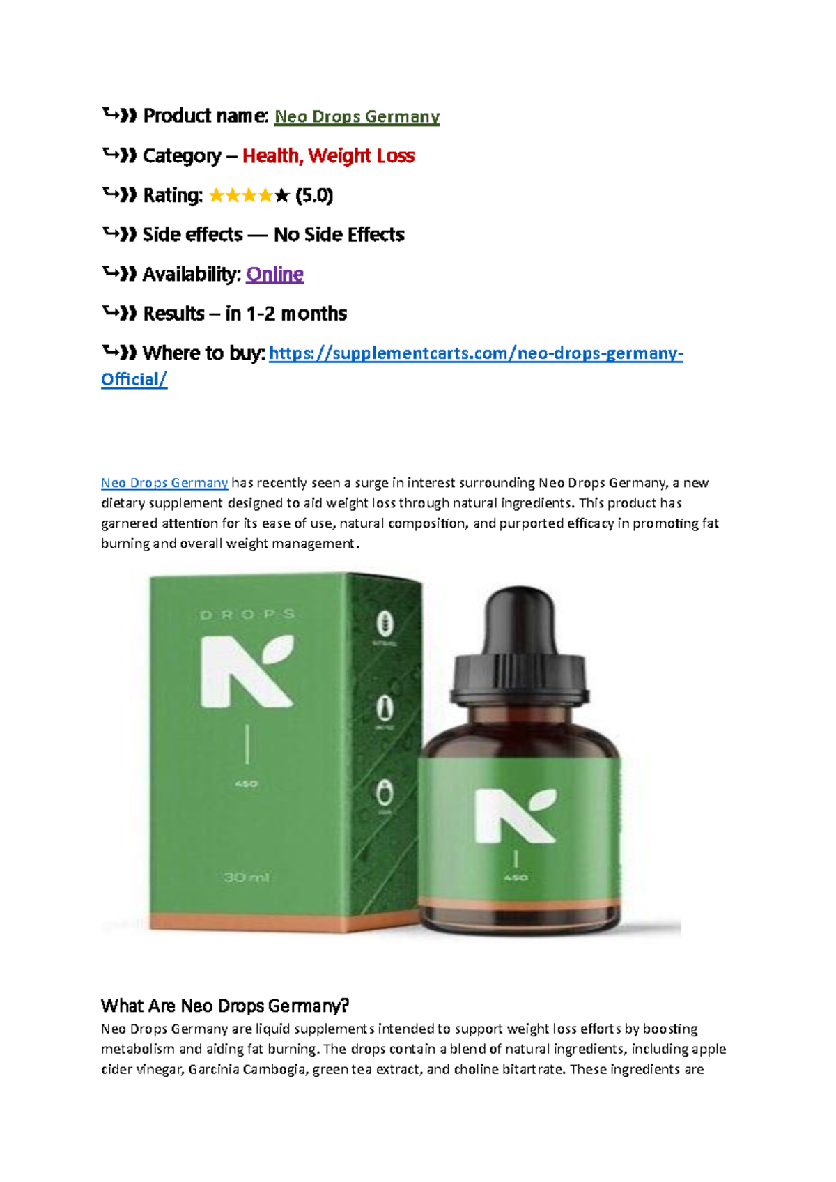 Neo Drops Germany: Legit 2024 Latest Updates!! - ⮑ Product name: Neo ...