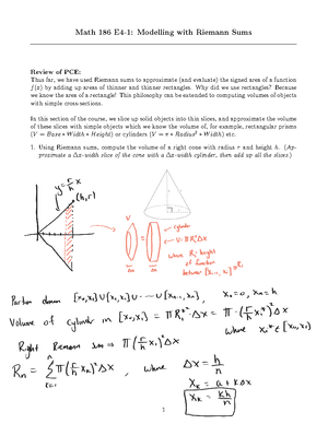 Week 9 notes - area under a curve, Riemann sums, definite integral ...