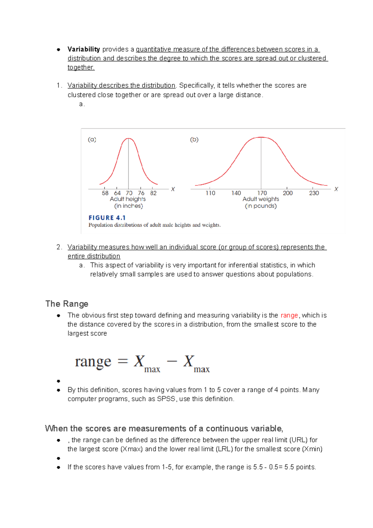 292 chap 4 - Textbook notes - Statistics for Behavioral Science-Access ...