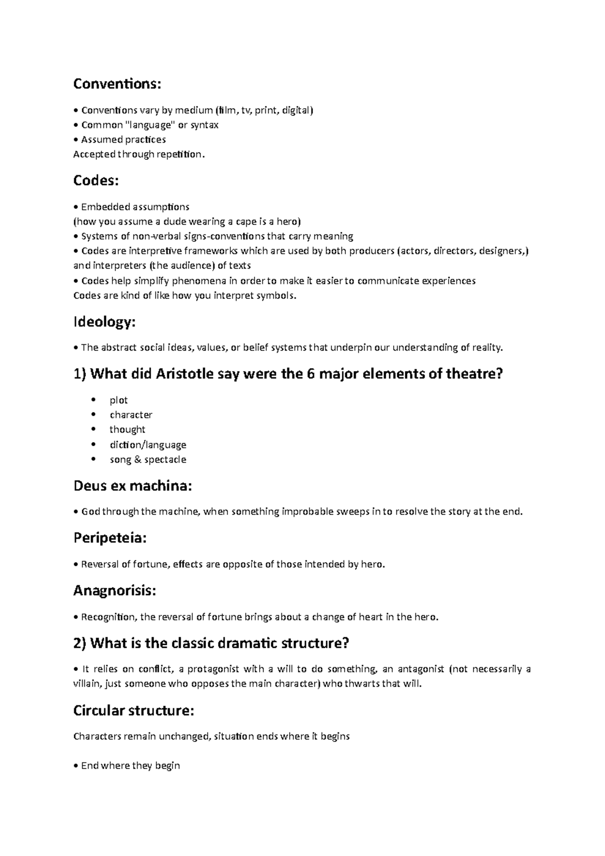 Theatres and drama part 2 of 1 written - Conventions: Conventions vary ...