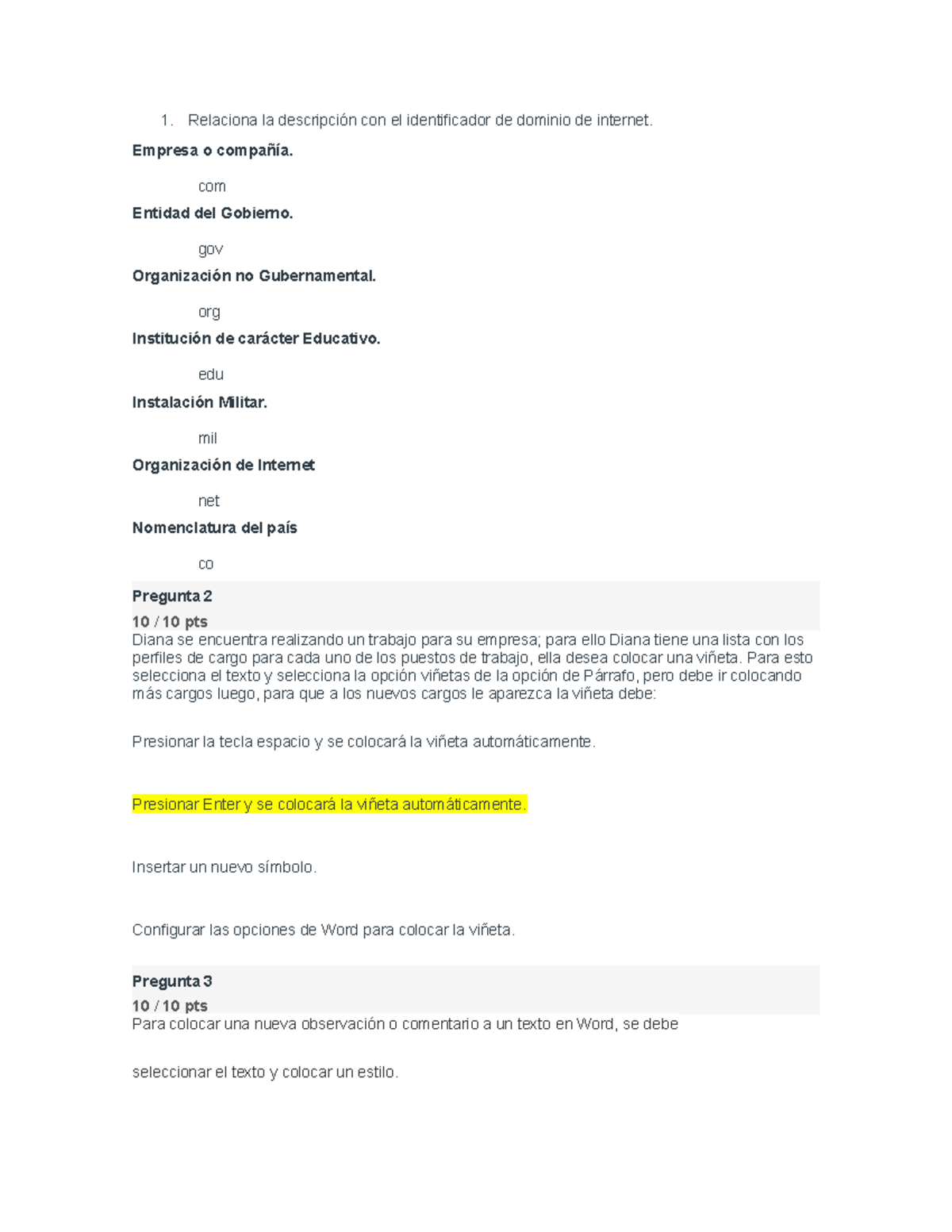 Examen escenario 6 - Andrea - Relaciona la descripción con el identificador de dominio de ...