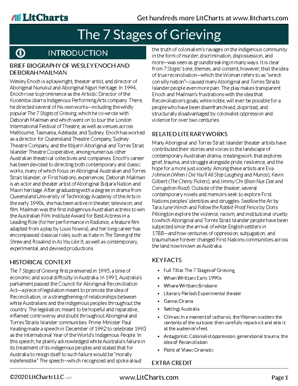 The 7 Stages of Grieving Lit Chart - The 7 Stages of Grieving BRIEF ...
