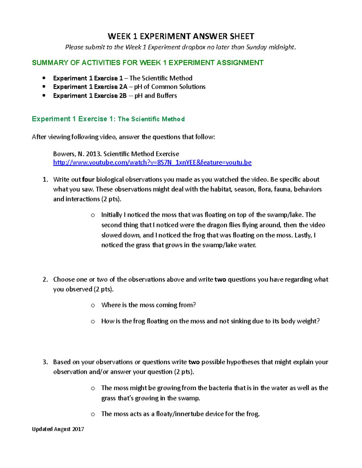 Week 1 Experiment Answer Sheet (3) Jones - WEEK 1 EXPERIMENT ANSWER ...