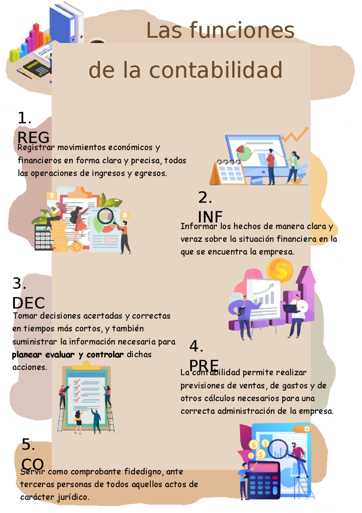 Funciones de la Contabilidad - de la contabilidad Las funciones 3. DEC La contabilidad permite ...