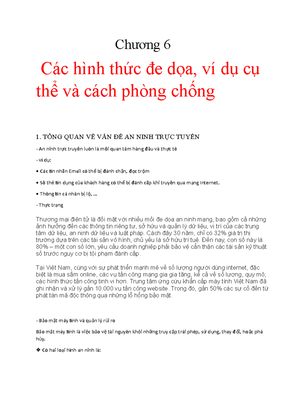 Tmdt-đã-sửa - 1234 - Chương 6 Các hình thức đe dọa, ví dụ cụ thể và ...