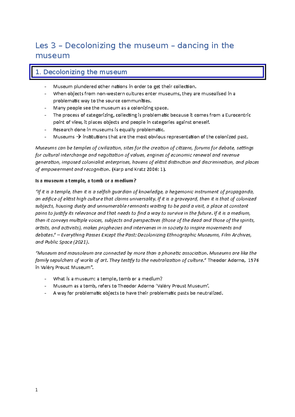 Museology 3 - bronnen - Les 3 – Decolonizing the museum – dancing in ...