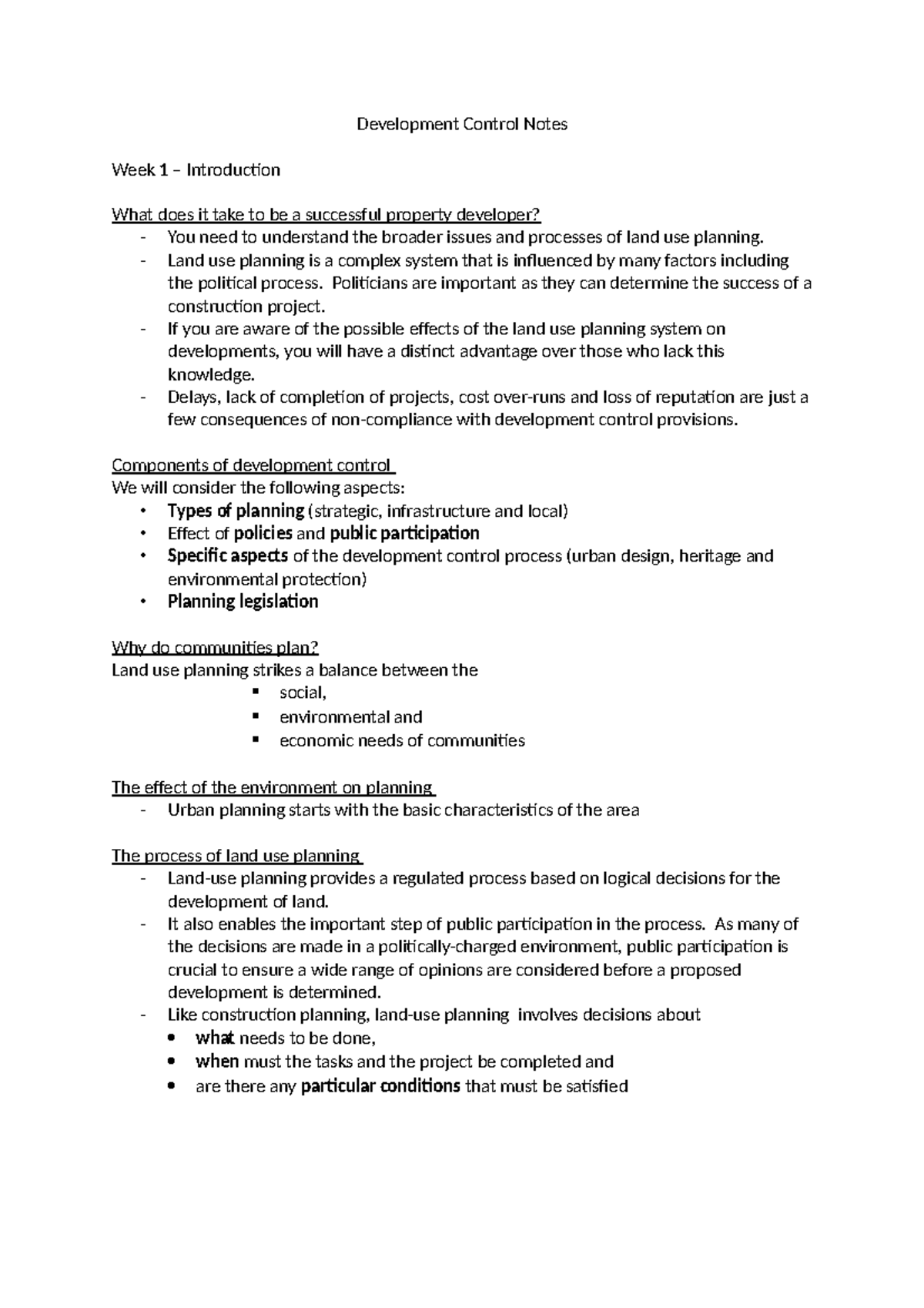Development Control Notes - Land use planning is a complex system that ...