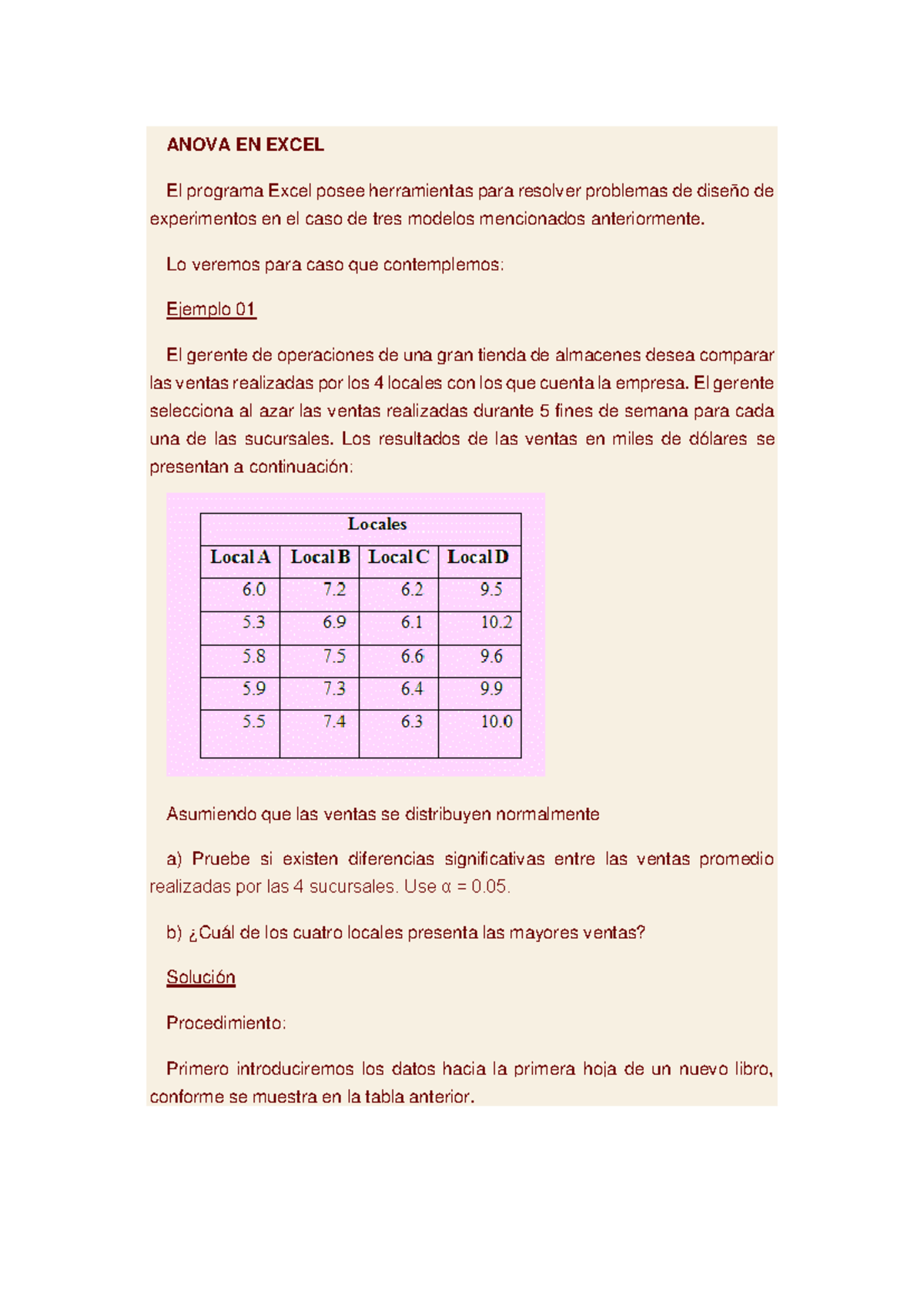 Anova En Excel Nddddddddddddddddddd Anova En Excel El Programa 3045