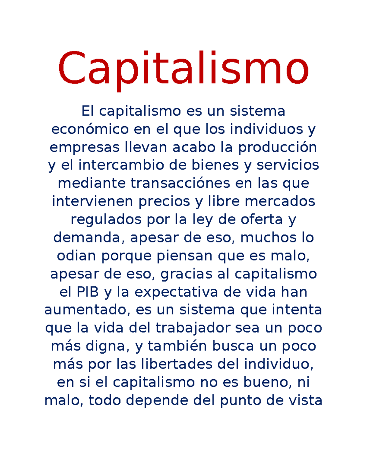 Resumen-del-capitalismo - Capitalismo El capitalismo es un sistema ...