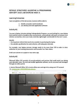 Laboratory 1 Assignment - Assignment 1 (Lab Structured Programming) Name : Putri Humaira Kaur ...