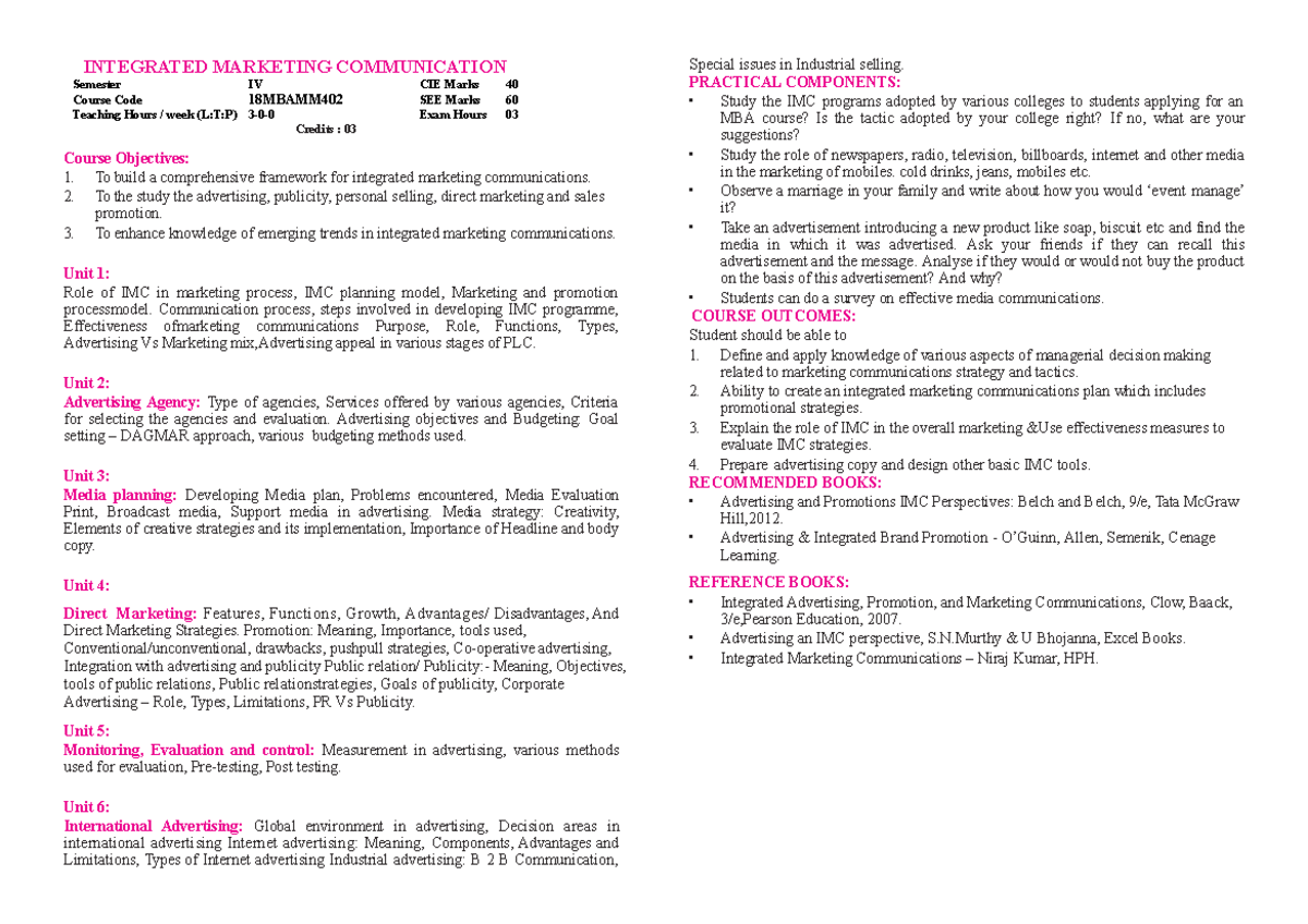 Integrated Marketing Communication - INTEGRATED MARKETING COMMUNICATION ...