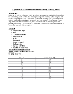 Lab 1 and lab Report 2 hunter college. chem 106 - Lab 1/ Lab 2 Report ...