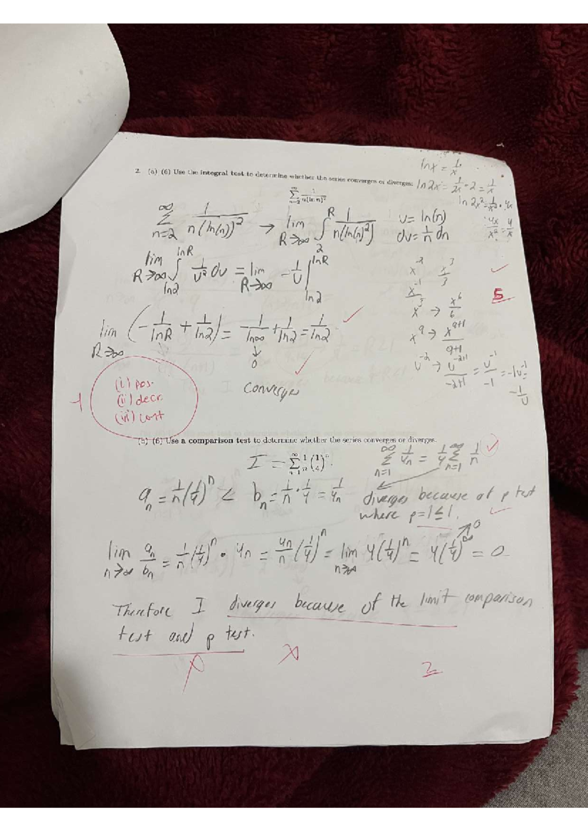 Calc 2 exam 3 - Calc 2 math 112 exam 3 practice - Int I 1. 2. (a) (6 ...