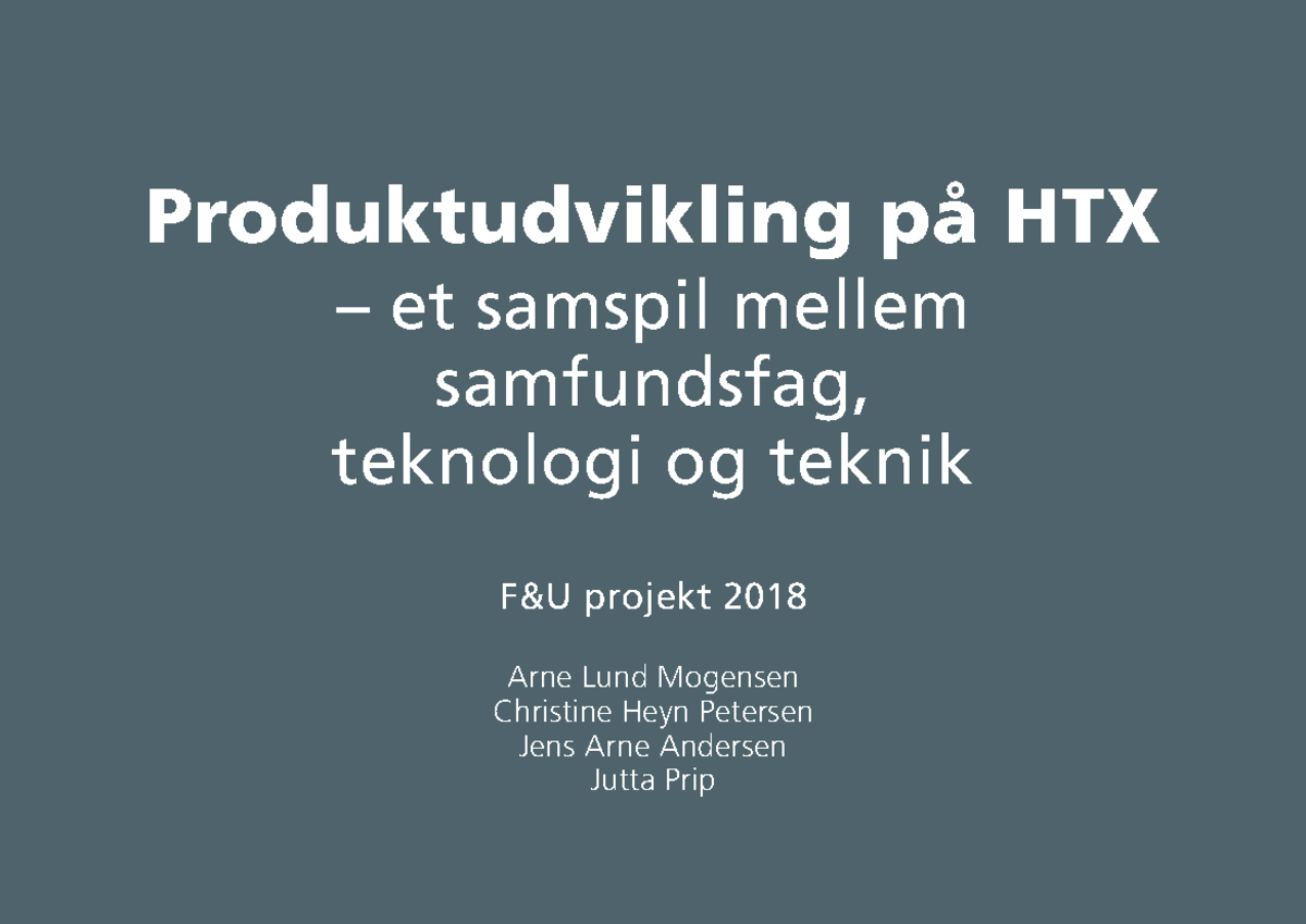 HTX - Handbog til produktudvikling - Produktudvikling på HTX – et ...